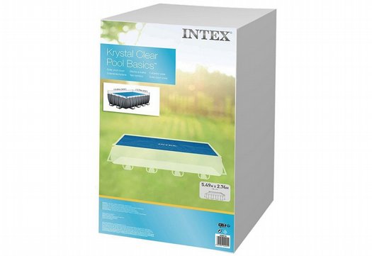 כיסוי תרמי/סולארי כחול INTEX לבריכה ביתית אולטרה מלבנית 274*549, דגם 28016