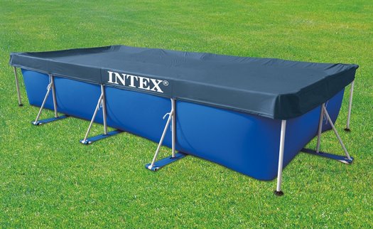 כיסוי עליון כחול INTEX לבריכת עמודים מלבנית 220*450 דגם 28039
