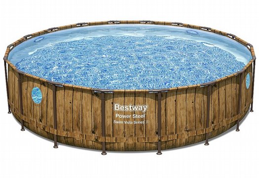 יבואן רשמי! בריכת BESTWAY אולטרה דמוי עץ+4 חלונות, קוטר 549 עומק 122 ...